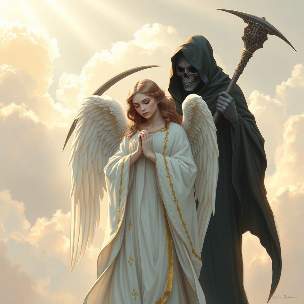 grim reaper protecting a angel - Grim Reaper Watches Over a ...