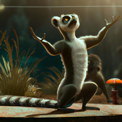 35mm macro photography of a lemur being a god from the Olympus - AI ...