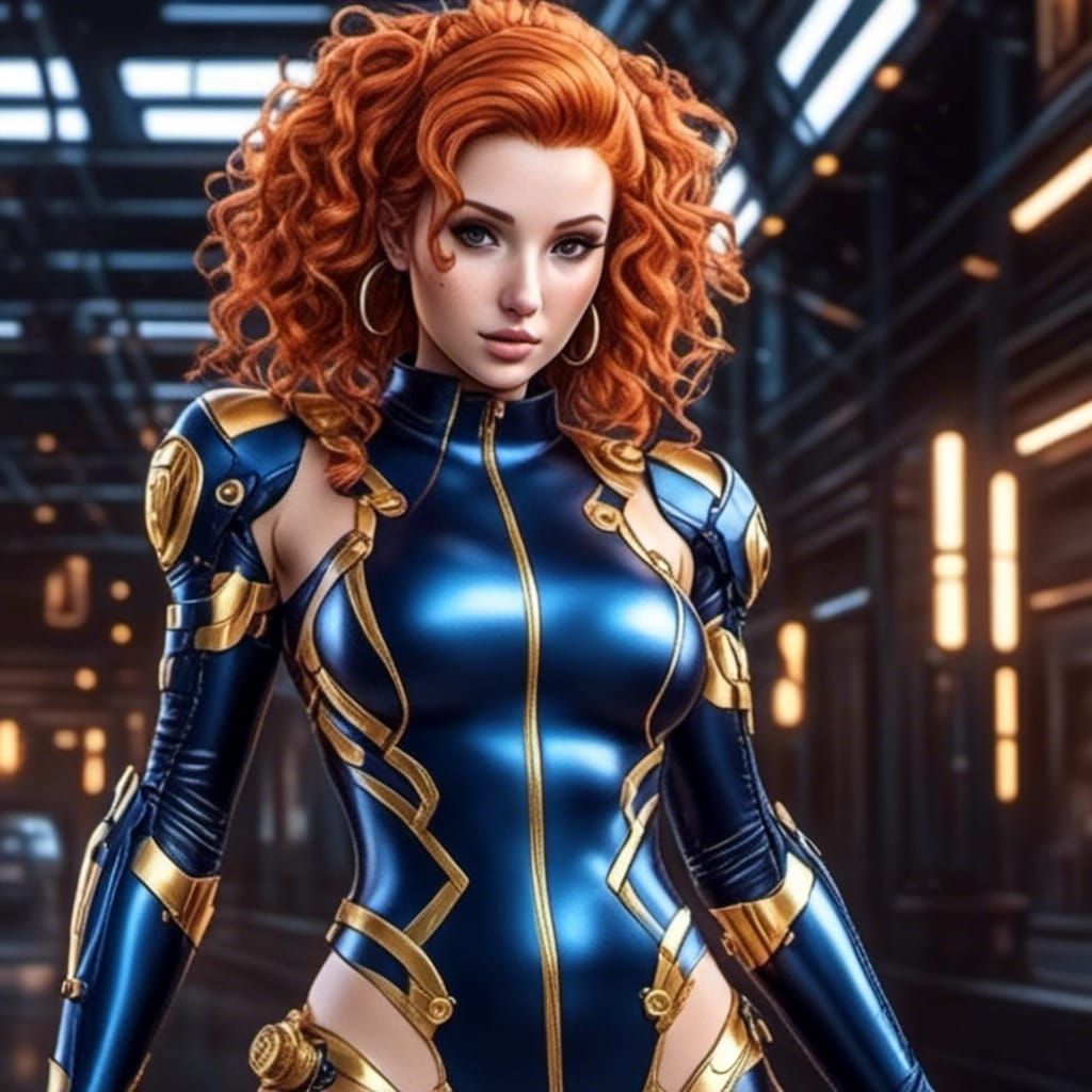 Ginger Netrunner - AI Generated Artwork - NightCafe Creator