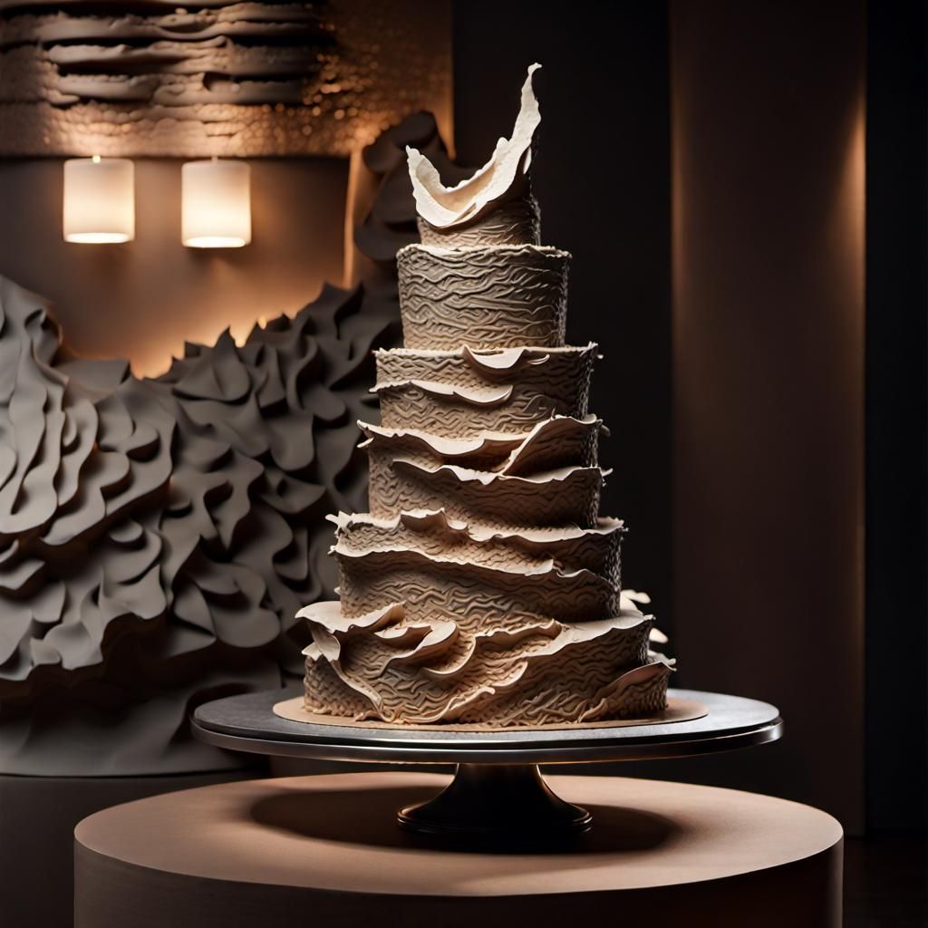 Abstract art cake sculpture - AI Generated Artwork - NightCafe Creator