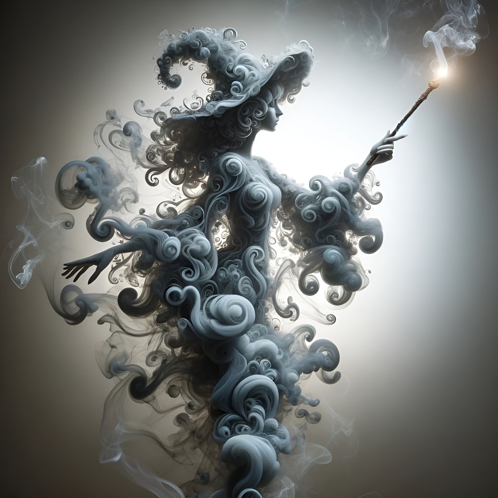 Witch of Smoke and Vapor - AI Generated Artwork - NightCafe Creator