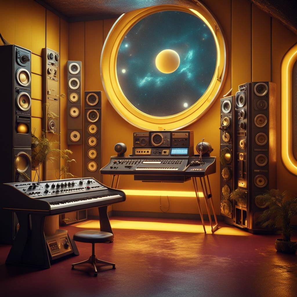 60's recording studio 💛 - AI Generated Artwork - NightCafe Creator