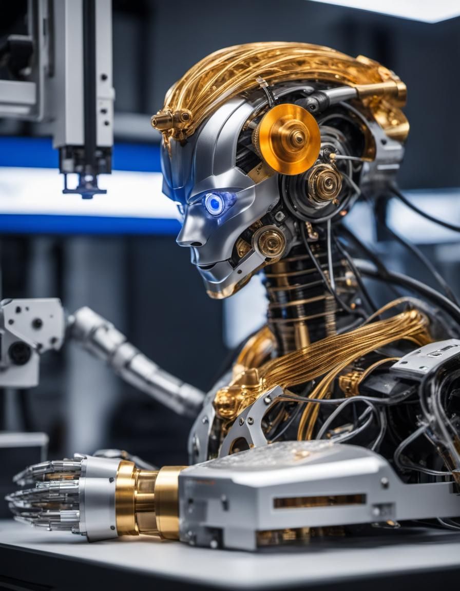 Assembling Android Helper 2050 - AI Generated Artwork - NightCafe Creator