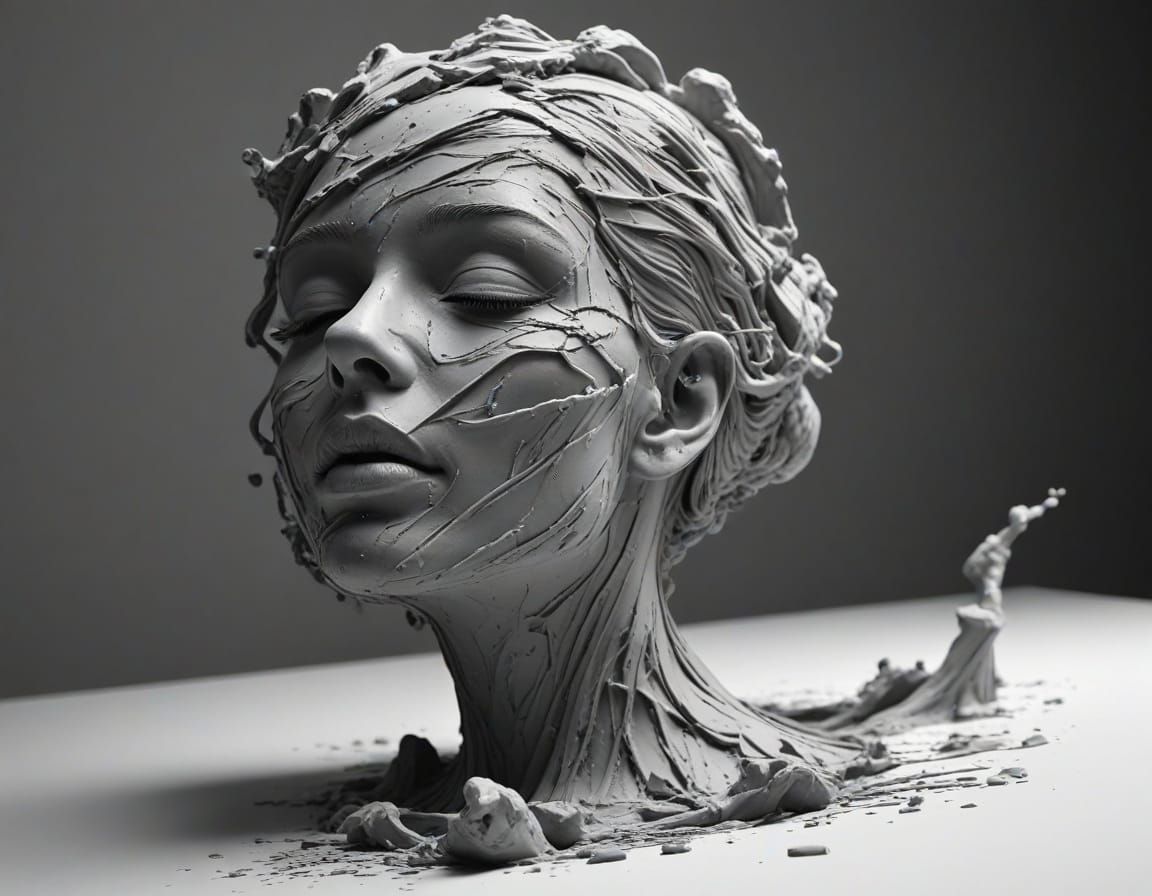 Ethereal Vortex of a Beautiful Human Face - AI Art