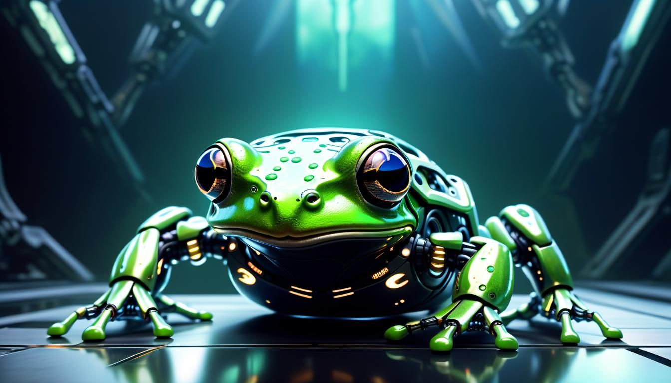 "CGI "anthropomorphic holographic robotic frog " - AI Generated Artwork ...