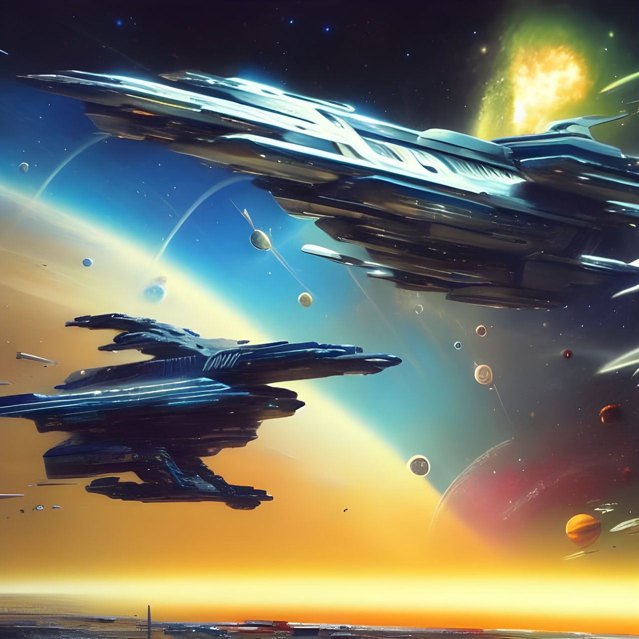 Armed Spaceship - AI Generated Artwork - NightCafe Creator