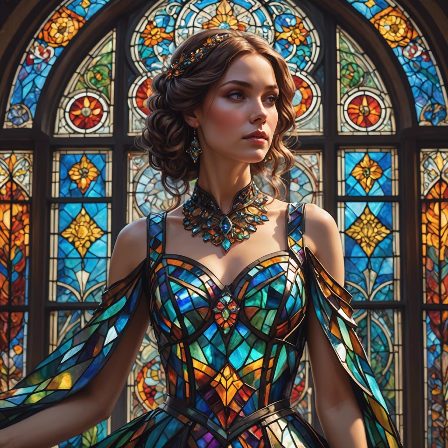 Stained Glass Dress - AI Generated Artwork - NightCafe Creator