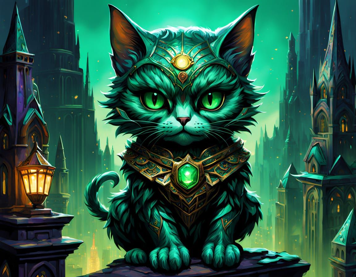 Image Theme: "The Arcanis Chimera - Guiding Light". Visual: A visually ...