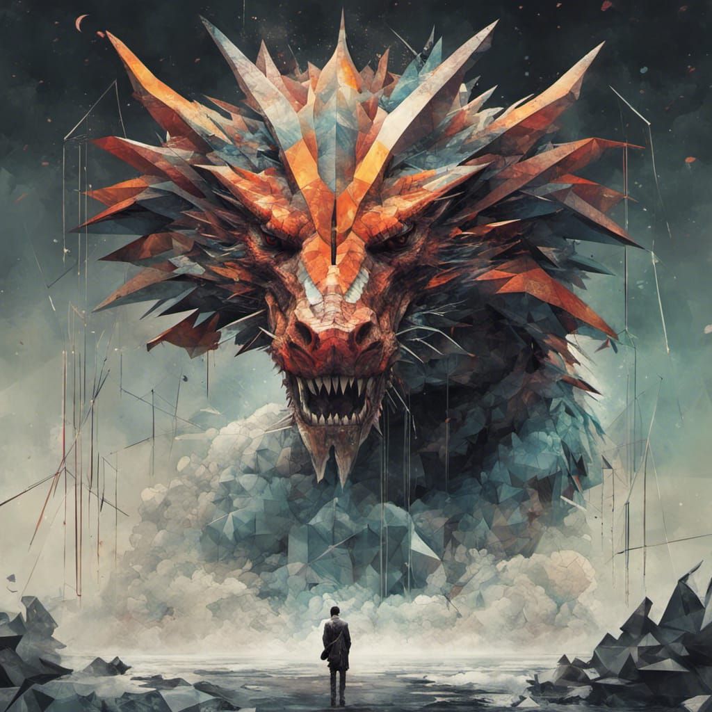 Geometric dragon - AI Generated Artwork - NightCafe Creator