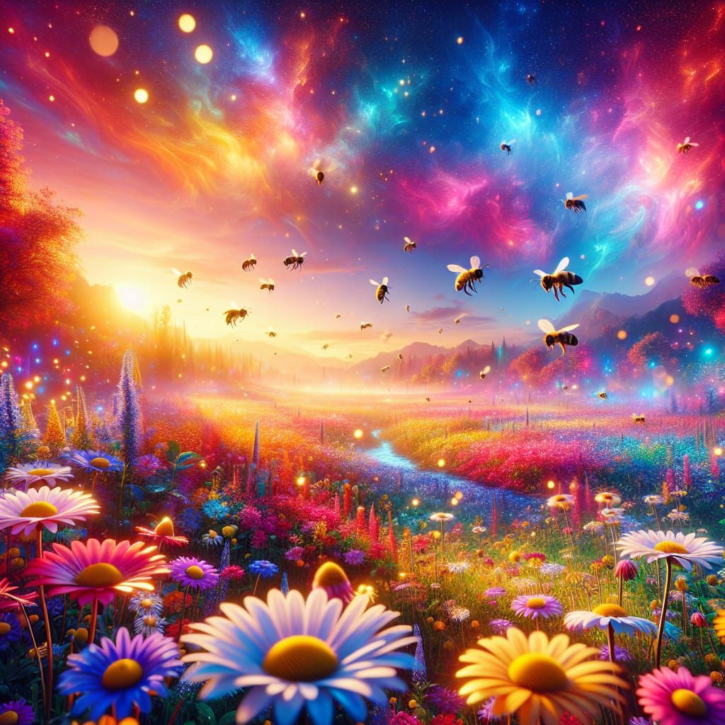 Magical Field of Flowers - AI Generated Artwork - NightCafe Creator