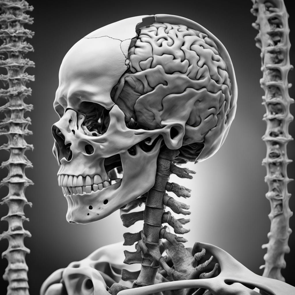 Highly Detailed Cervical Spine Anatomical Illustra... - AI Art