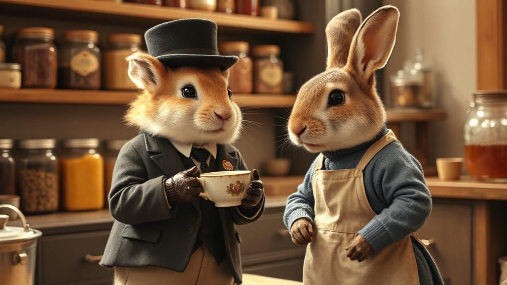 Hyper-Realistic Hamster in Riding Attire Sips Tea ... - AI Art