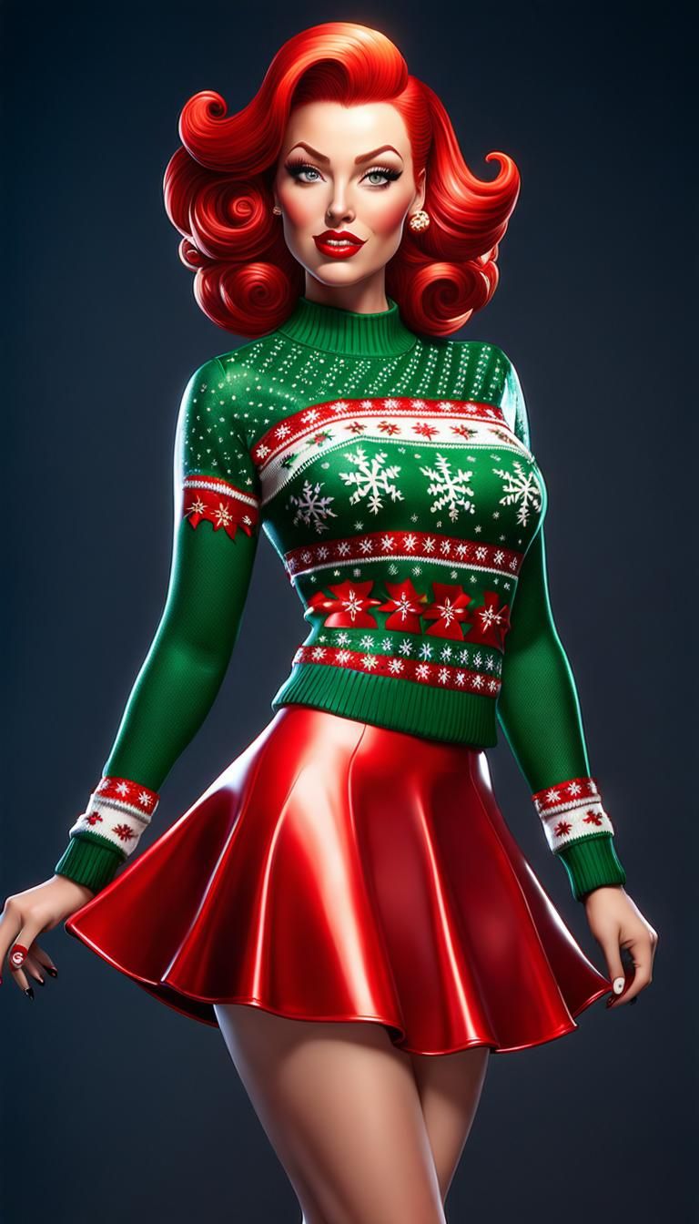 Festive holiday pinup - AI Generated Artwork - NightCafe Creator