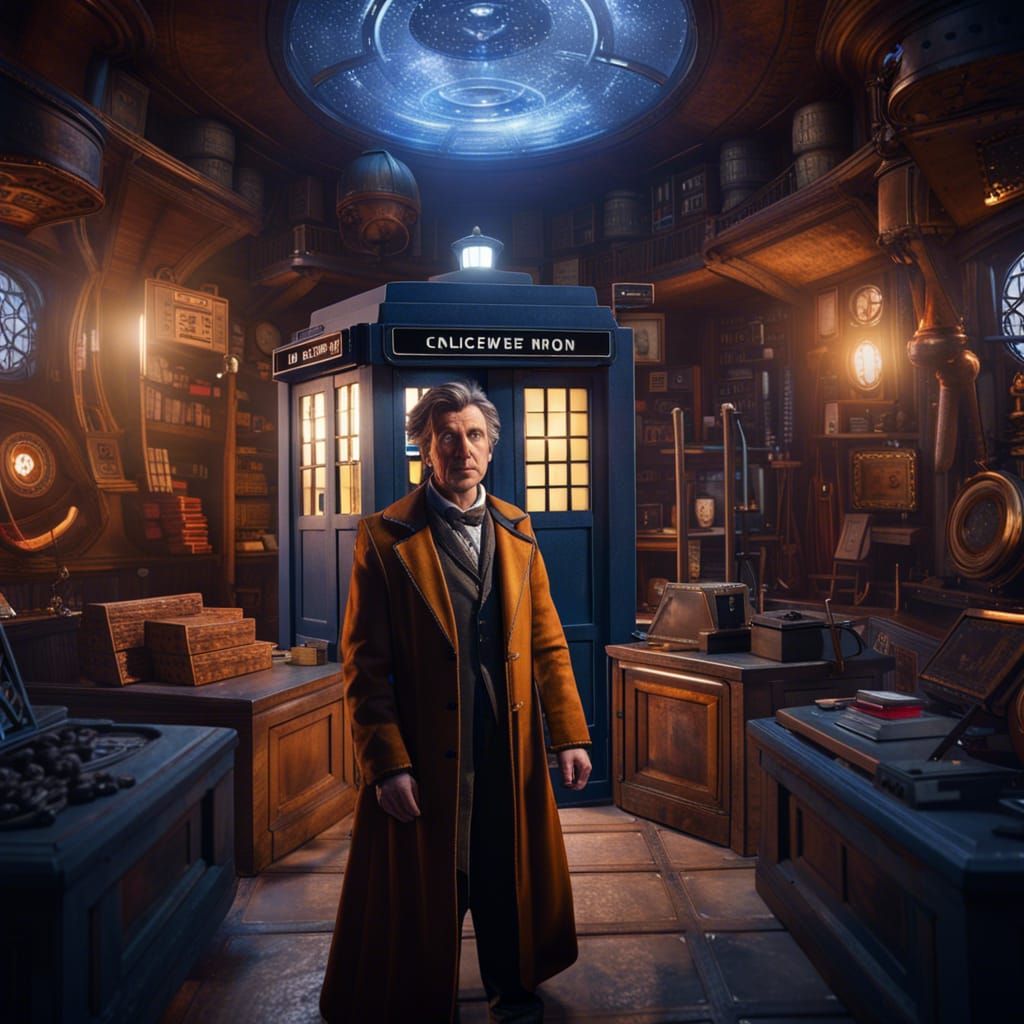 the doctor and his tardis - AI Generated Artwork - NightCafe Creator