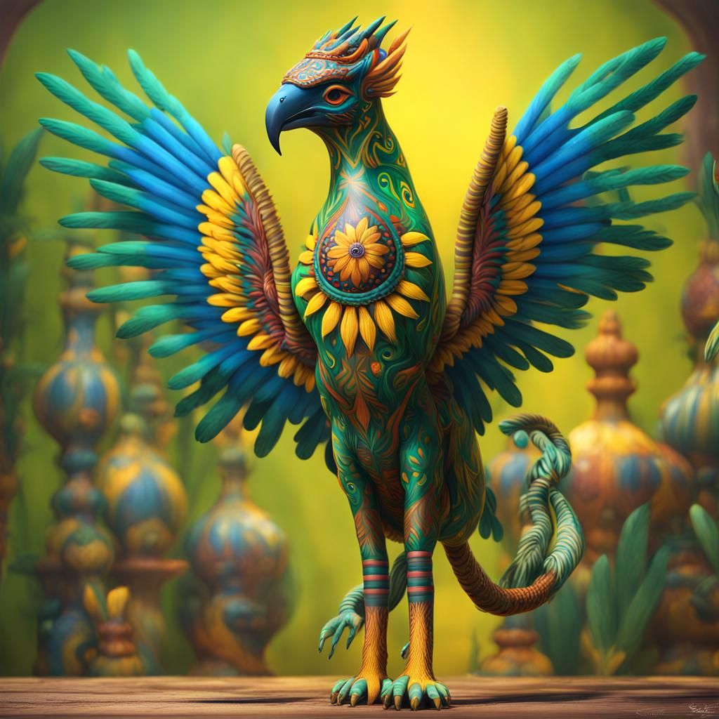 alebrije mexicano con cabeza de leopardo con cuerpo de pájaro - AI Generated Artwork - NightCafe ...
