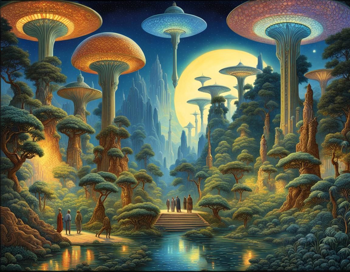 Alien civilization - AI Generated Artwork - NightCafe Creator