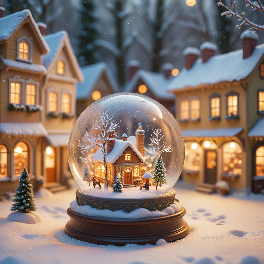 A Woman Trapped in a Snow globe - Whimsical Winter Wonderlan...