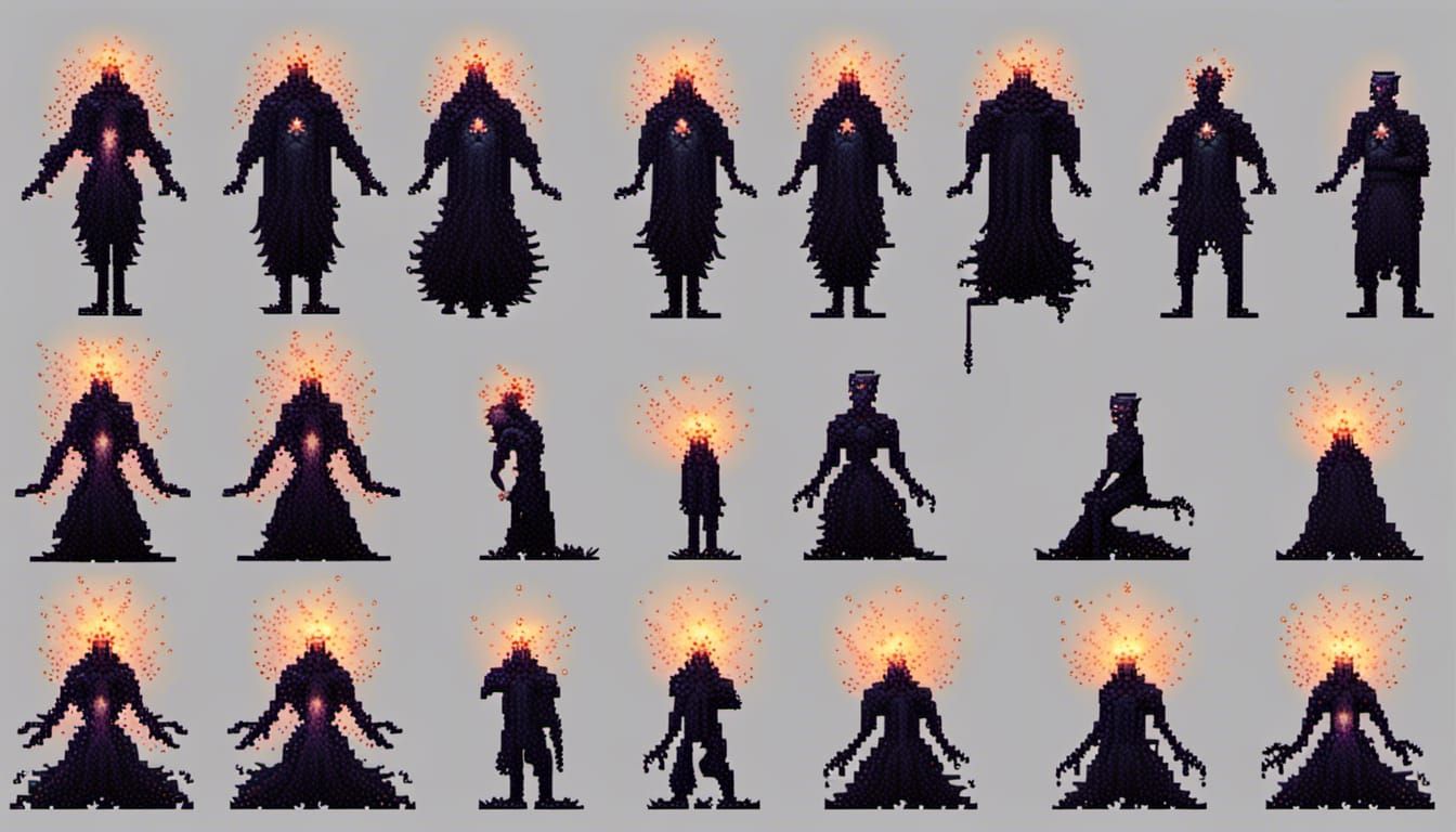 pixel art psychic mutant sprite sheet mutant levitating aura around ...