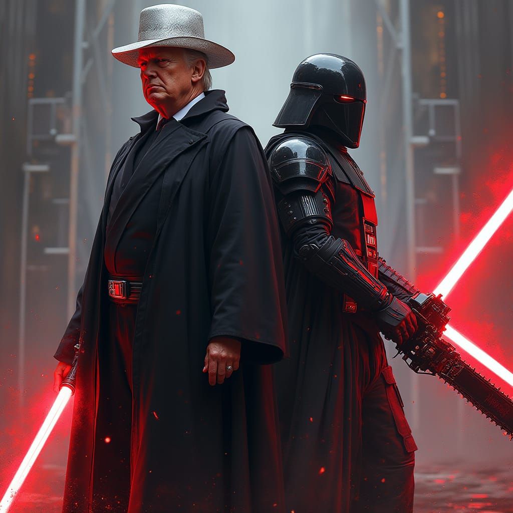 Darth Donald and Darth Elon cut down the democrats by raising the tariffs and cutting off propaganda