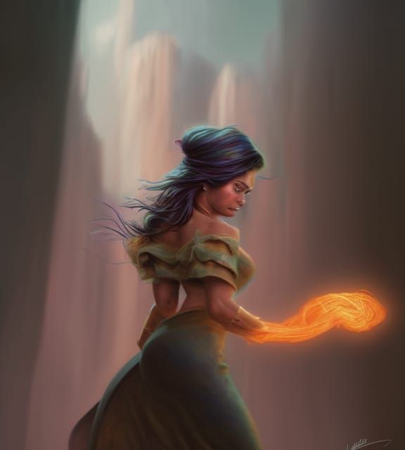 Fire Lady - AI Generated Artwork - NightCafe Creator