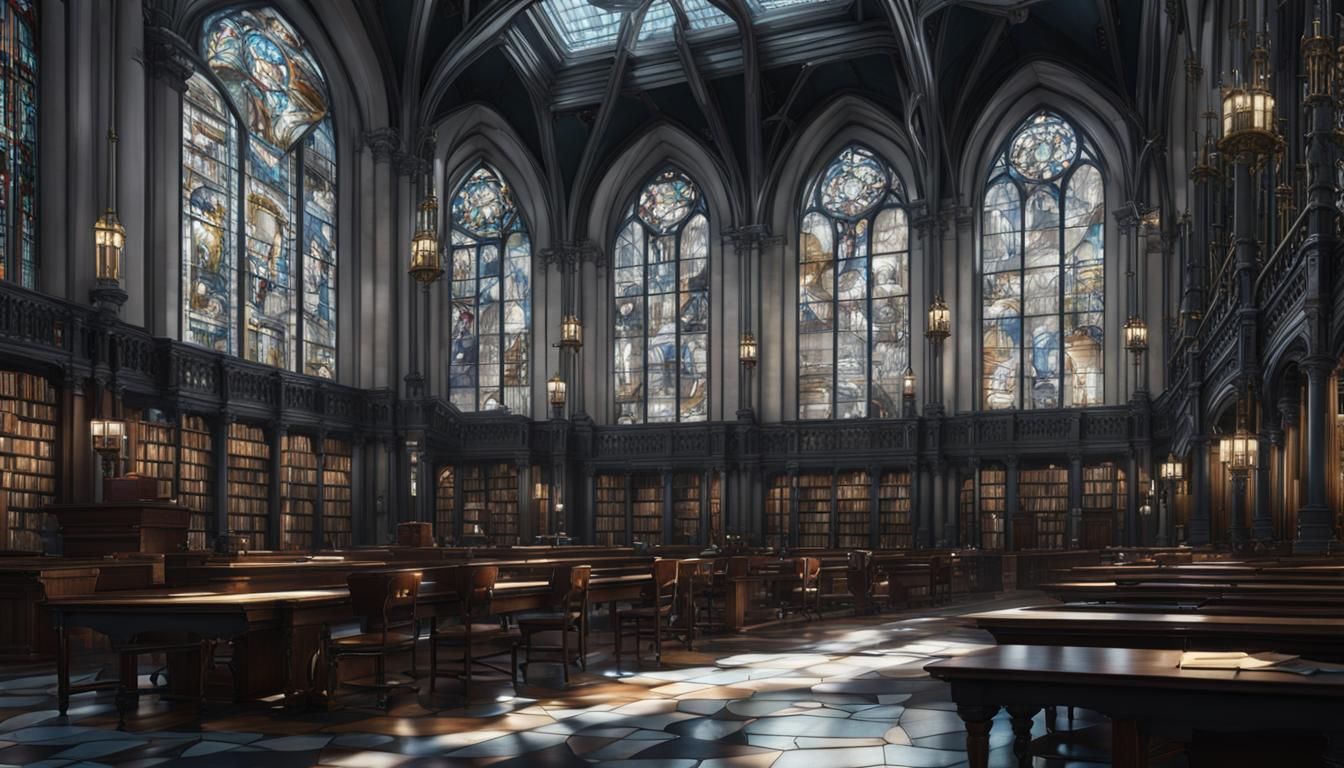 Cathedral Library - AI Generated Artwork - NightCafe Creator