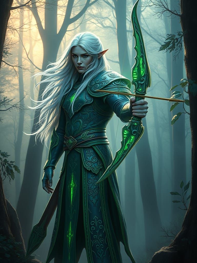 A tall elven warrior - Ethereal Elven Guardian of the Emeral...