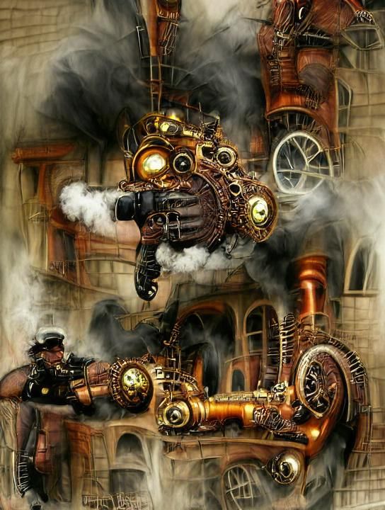 Steampunk Engine Fused To A Building - AI Generated Artwork - NightCafe ...