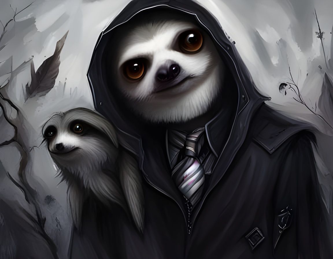 Goth Sloth - AI Generated Artwork - NightCafe Creator