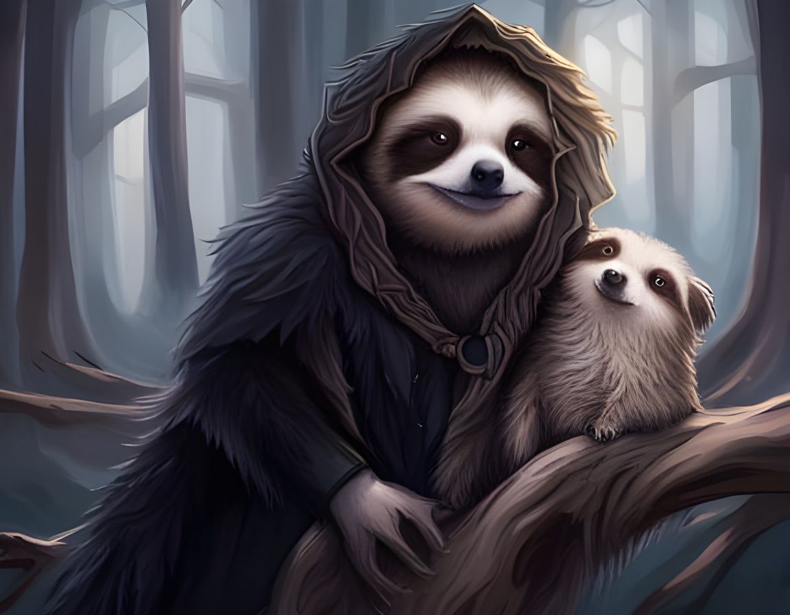 Goth Sloth - AI Generated Artwork - NightCafe Creator