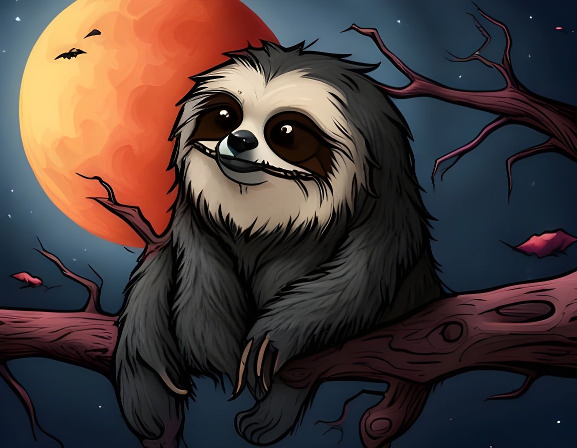 Goth Sloth - AI Generated Artwork - NightCafe Creator