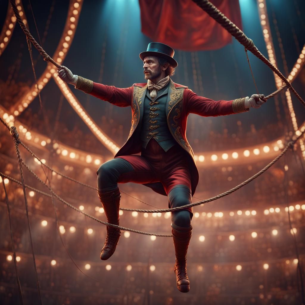 Tightrope walker - AI Generated Artwork - NightCafe Creator
