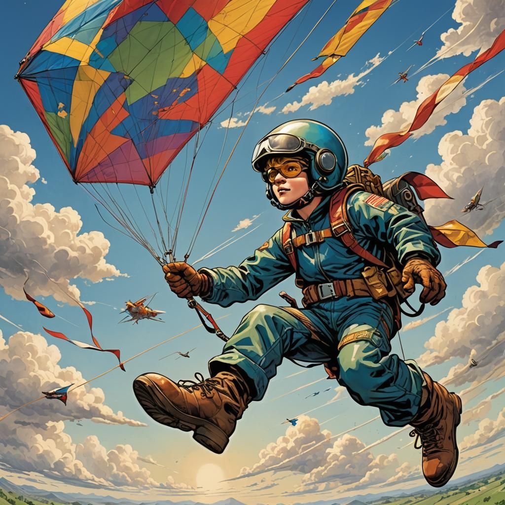 Kite Boy Ready for Lift-Off! - AI Generated Artwork - NightCafe Creator