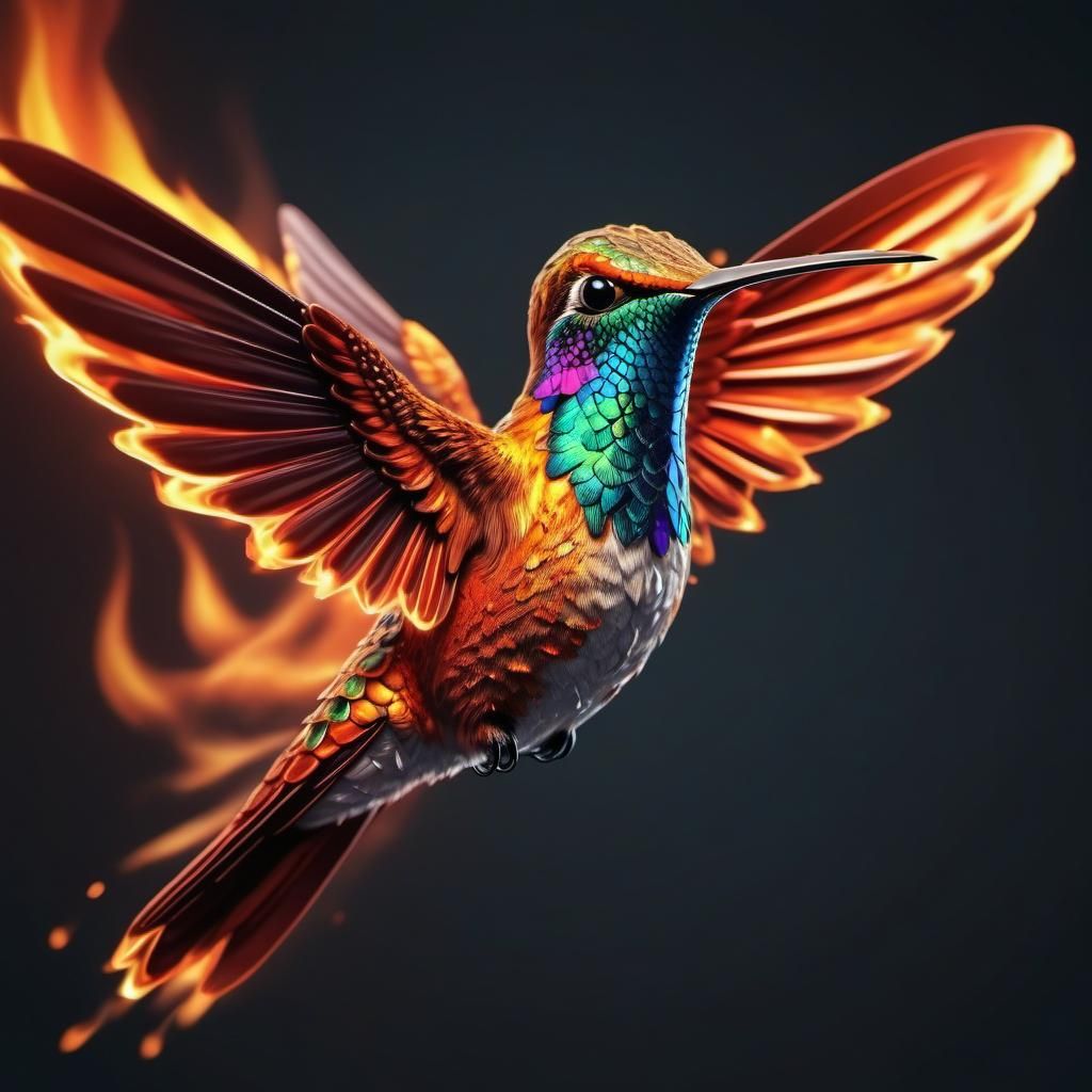 A Hummingbird Made of Fire - AI Generated Artwork - NightCafe Creator