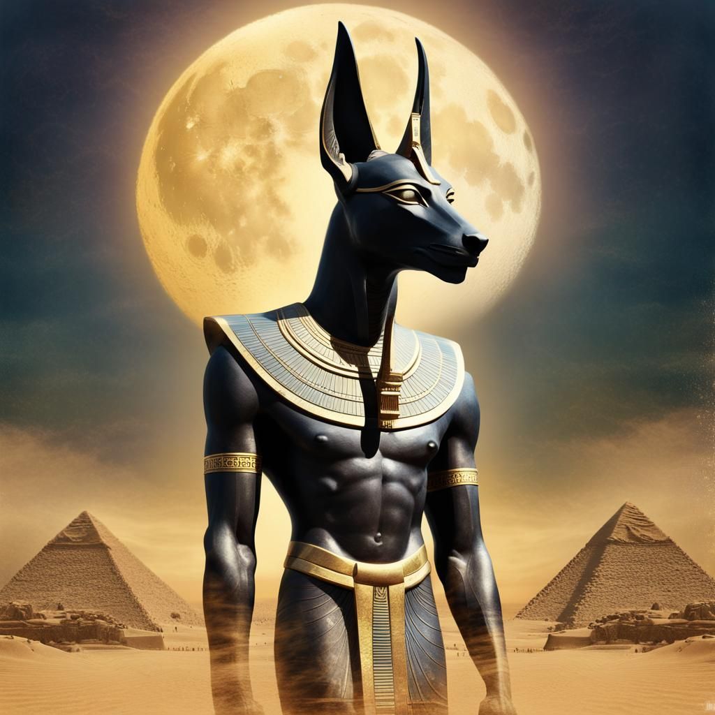 Anubis and the golden moon….an Egyptian tale. - AI Generated Artwork ...