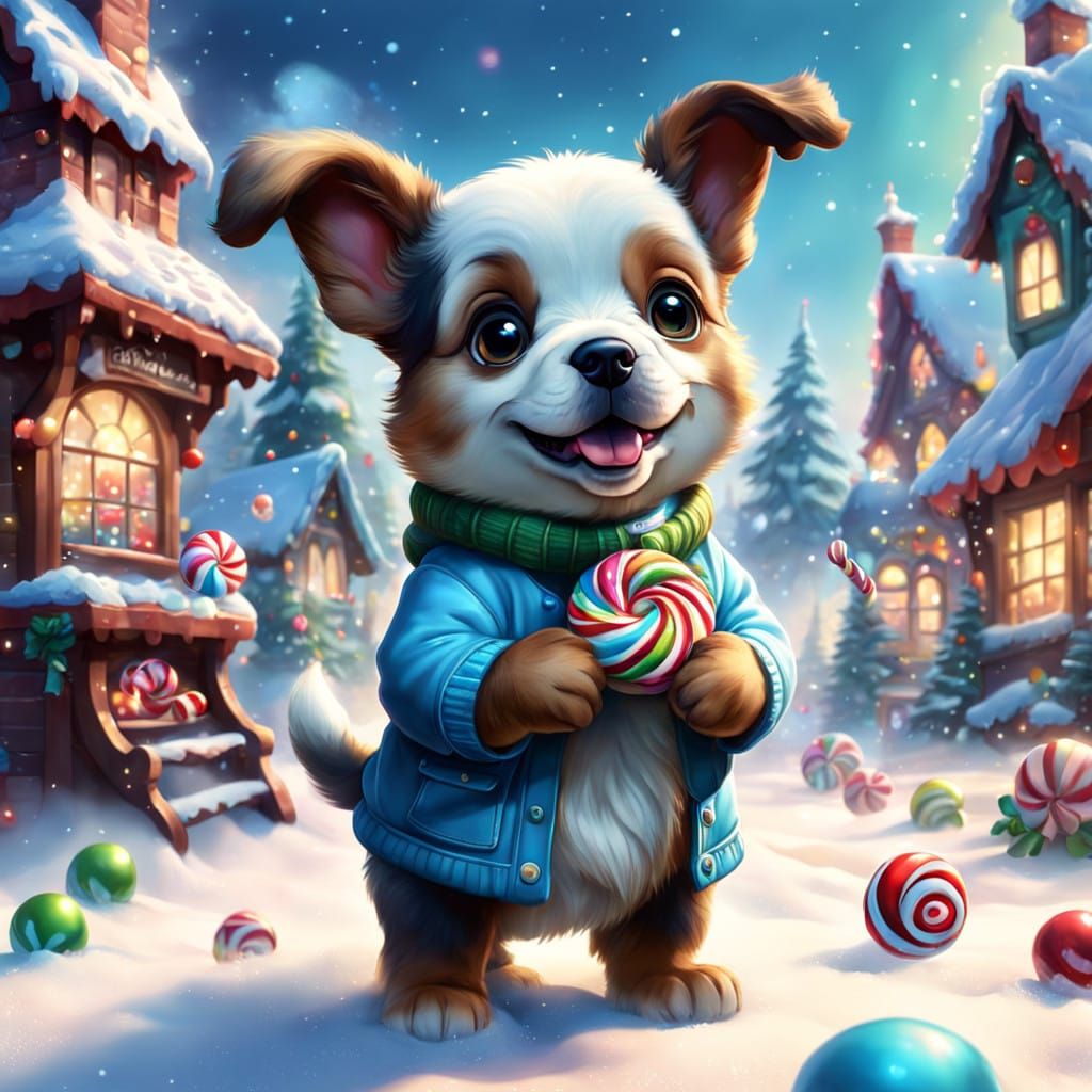 Surreal Christmas Wonderland in Whimsical Candylan... - AI Art