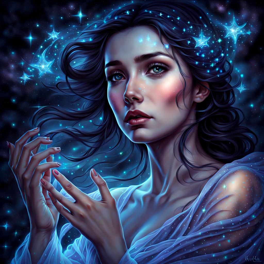 Goddess of Starlight - AI Generated Artwork - NightCafe Creator