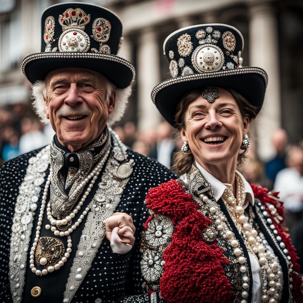The Pearly King and Pearly Queen of Old London Town - AI Generated ...