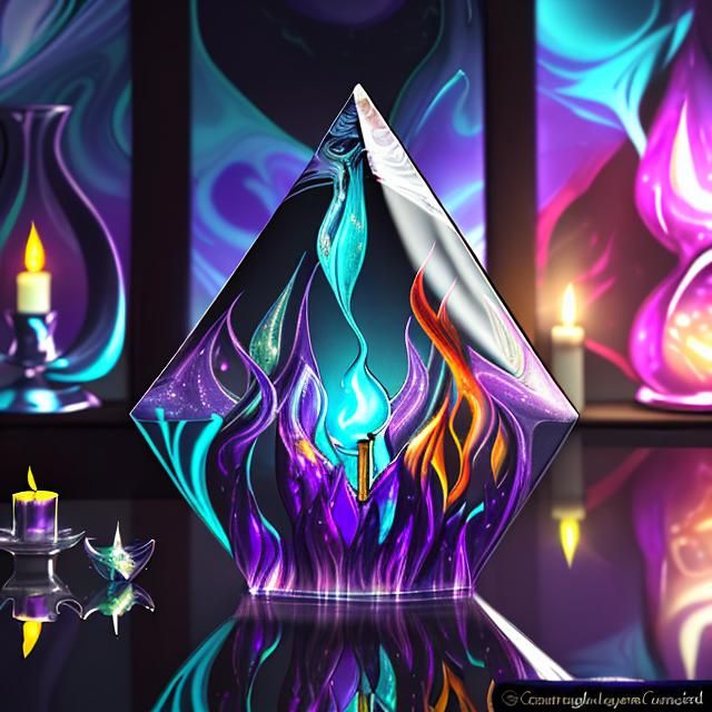 Lava lamp Glass candle Enchanted midnight ripple reflection Magic light ...