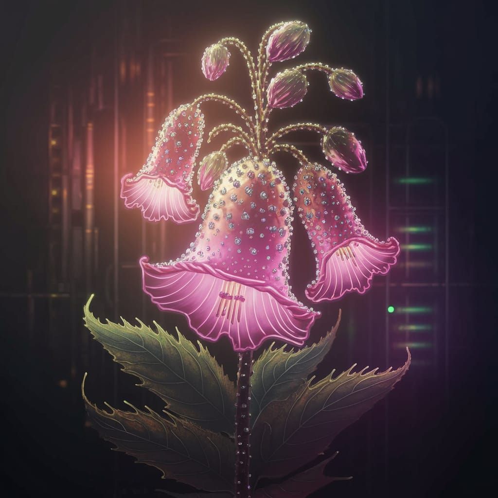 Bejeweled Canterbury Flower - Ethereal Jewel-Toned Canterbur...