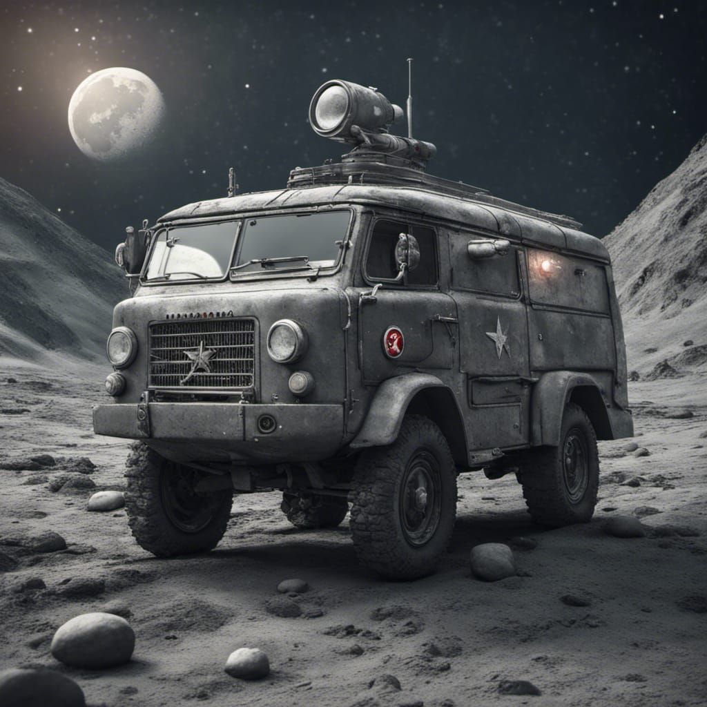 Soviet UAZ-452 bukhanka on the Moon - AI Generated Artwork - NightCafe ...