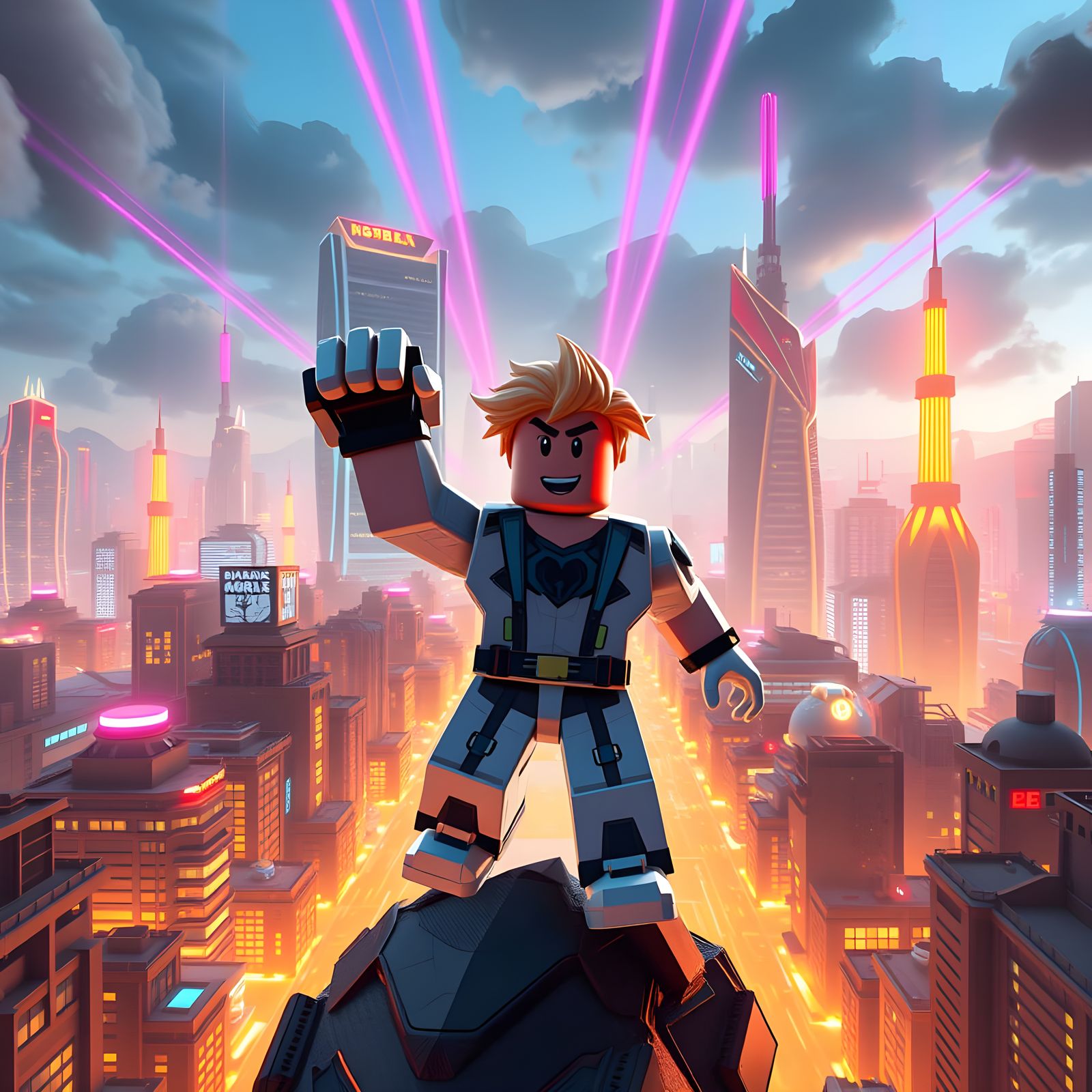 Roblox character as a cartoon - Heroic Roblox Character in F...