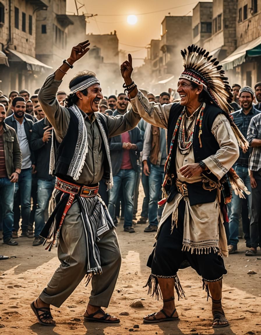 Palestinian & Native American Indian Dance of Freedom 🇵🇸 - AI Generated ...