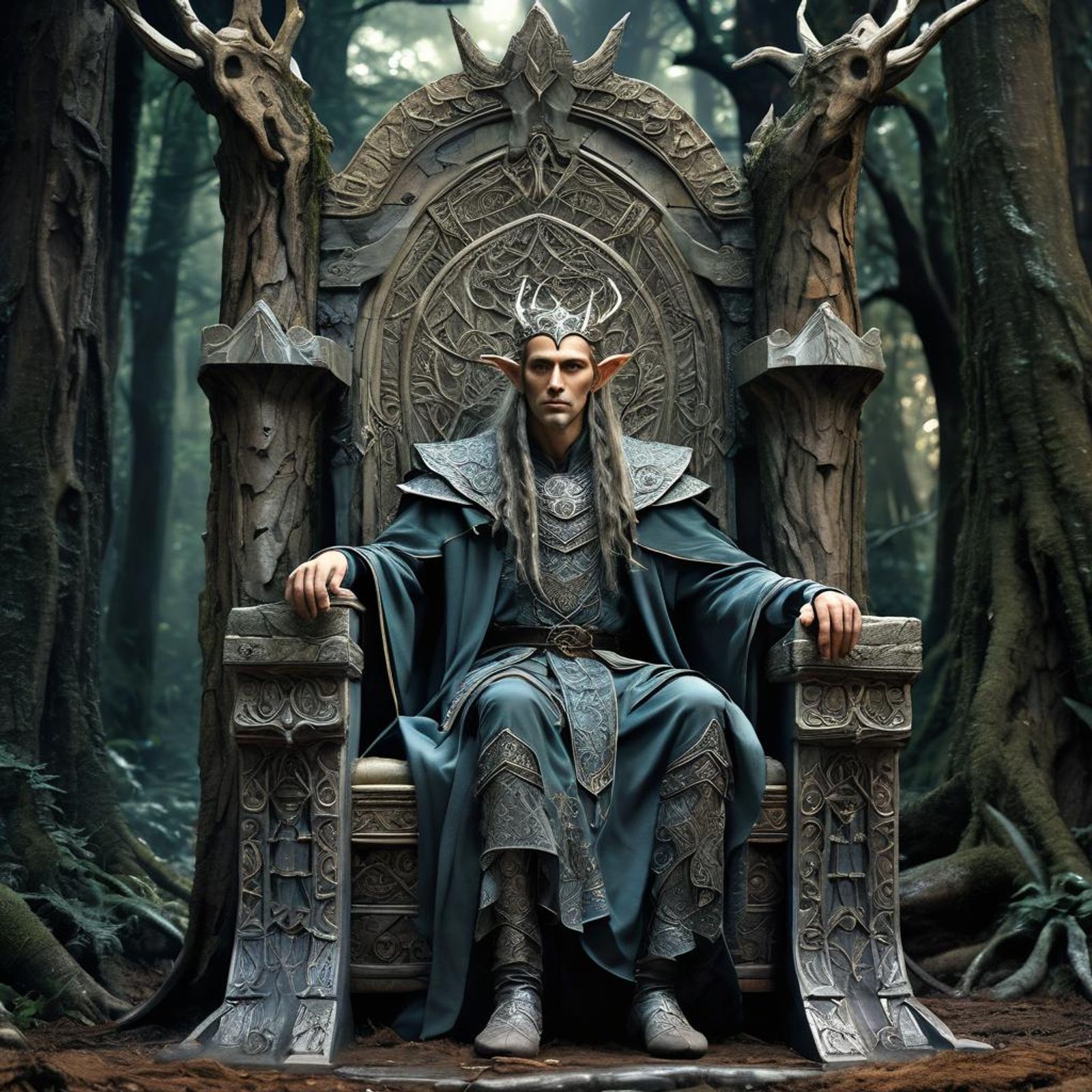 Elven King on his Sylvan Throne - AI Generated Artwork - NightCafe Creator