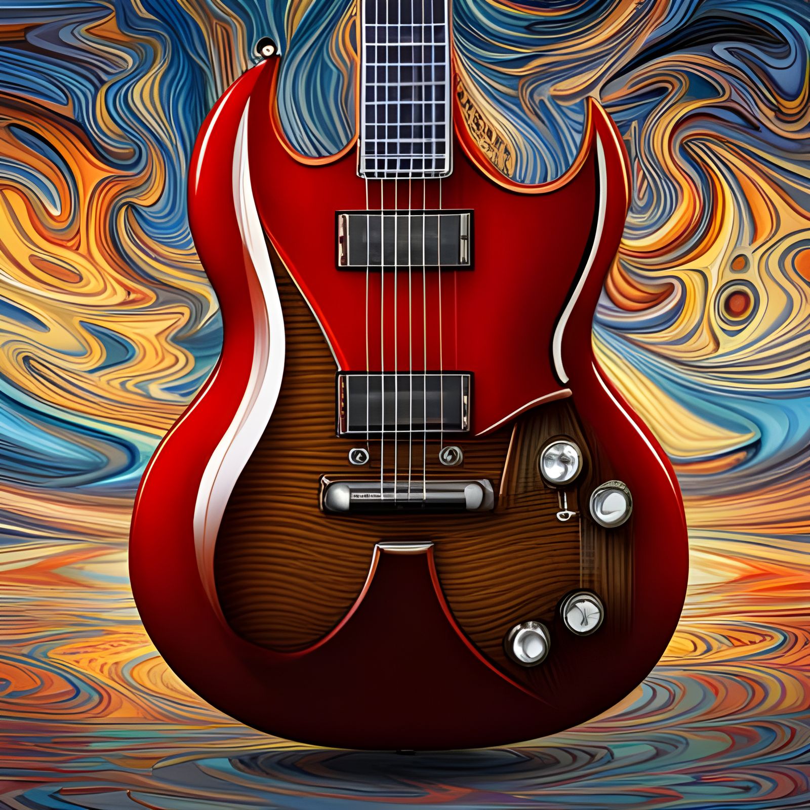 Gibson SG Electric Guitar - AI Generated Artwork - NightCafe Creator