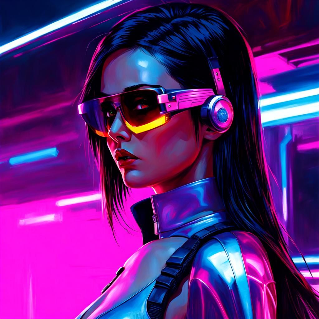 Cyberpunk Girl, Alex Ross - AI Generated Artwork - NightCafe Creator