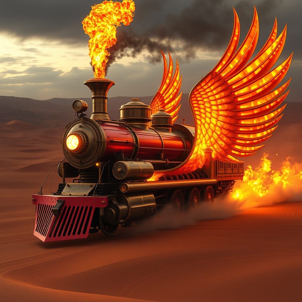 The Iron Phoenix A hyper-realistic, fire-powered steam engine, forged ...
