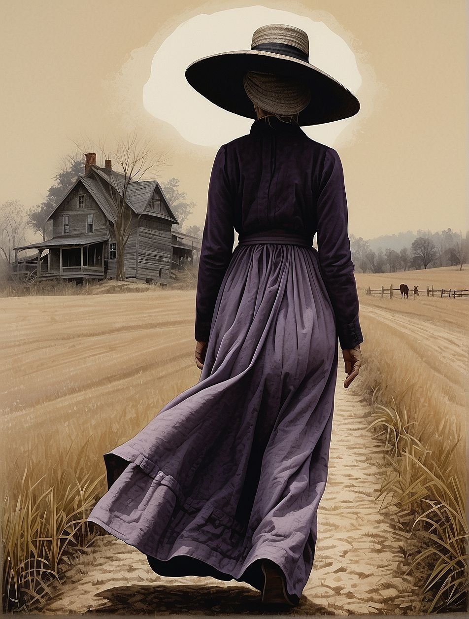 Amish woman in countryside - AI Generated Artwork - NightCafe Creator