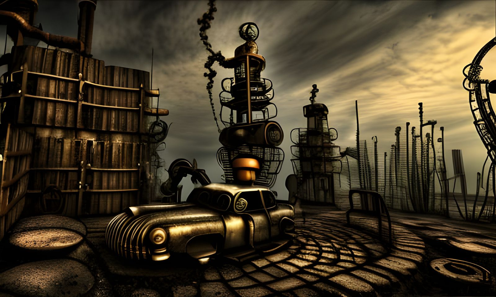 Post Apocalyptic SteamPunk Wonderland - AI Generated Artwork ...
