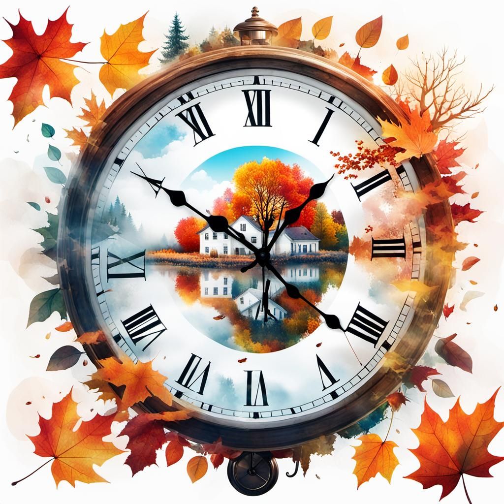 An autumn clock - AI Generated Artwork - NightCafe Creator