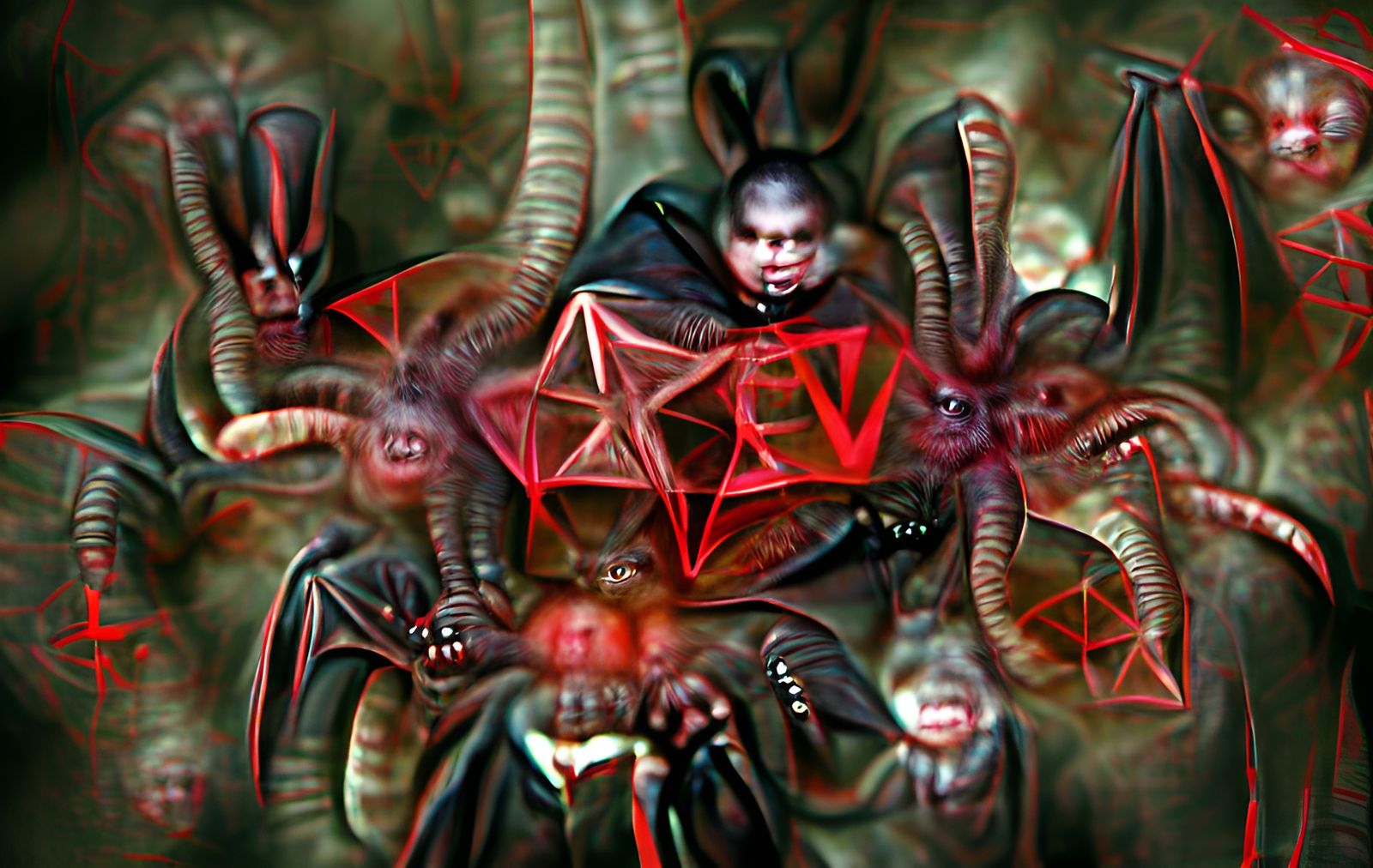 Evil Devil Vampire Scary Horror Pentagram 8k resolution concept art ...